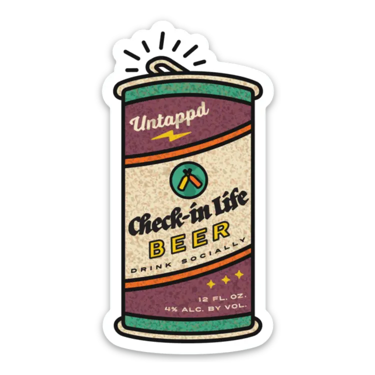 Untappd Untappd Check In Life Beer Can Sticker - Hop Culture - Buy Beer ...